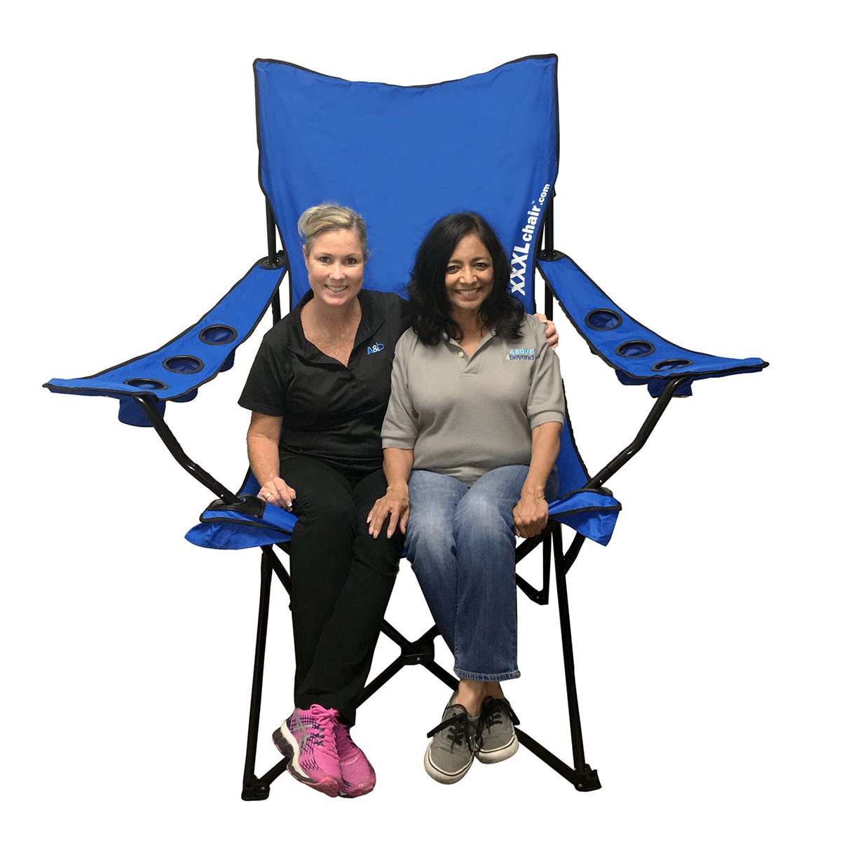 Giant Oversized Big Portable Folding Camping Beach Outdoor Chair with 6 Cup Holders! Fold Compact into Carry Bag!