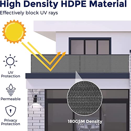 Shade Cloth, Sun Shade Sail Awning 2.5 x 9.5 m,Patio Shack Resistant Rectangle Garden, Sunshade Sunscreen Awnings,Shelter for Outdoor Patio Shading Net, for Garden/Pool/Terrace/Balcony, Brown
