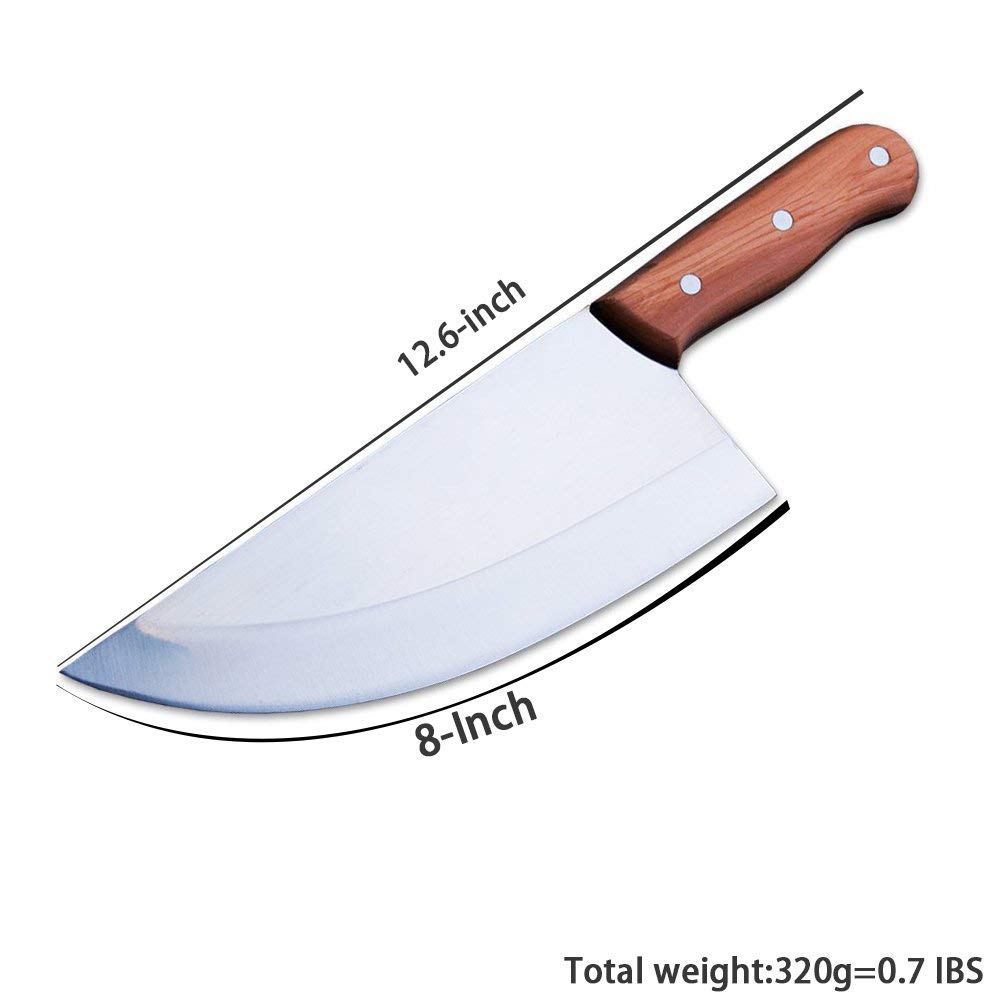 KOFERY 8-Inch Blade Handmade Forged Stainless Steel Butcher Knife Full Tang Big Meat Cleaver