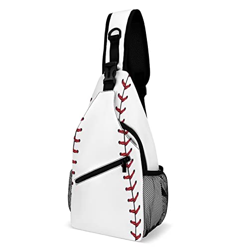 NAWFIVE Funny Baseball Sling Bag Crossbody Shoulder Backpack Adjustable Lightweight Travel Hiking Casual Daypack for Men Women