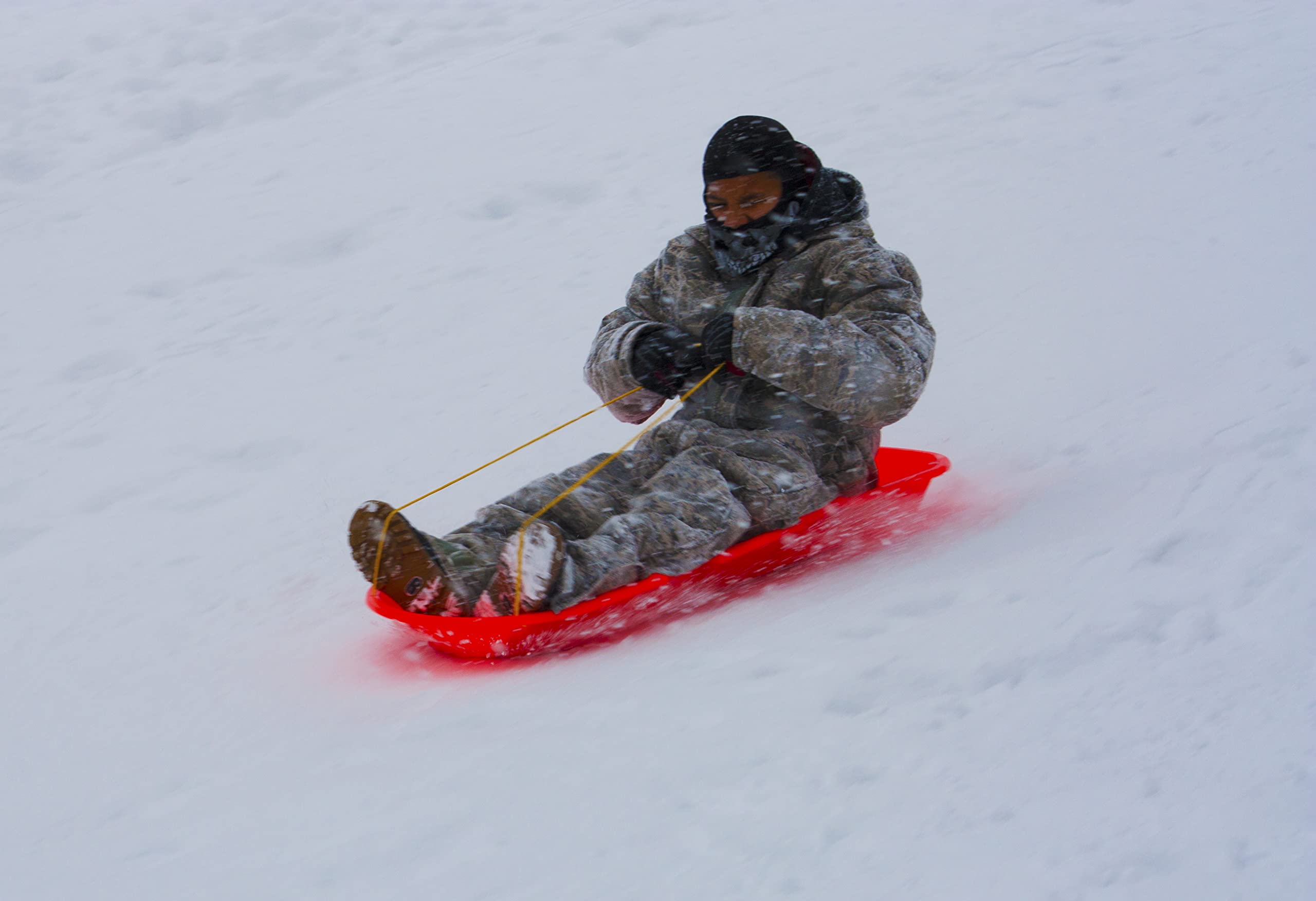 ESP 48" Day Glow Sno-Twin Toboggan β Two-Rider Sled β Tough Polyresin, Diamond-Polished Bottom β Neon Orange 1143