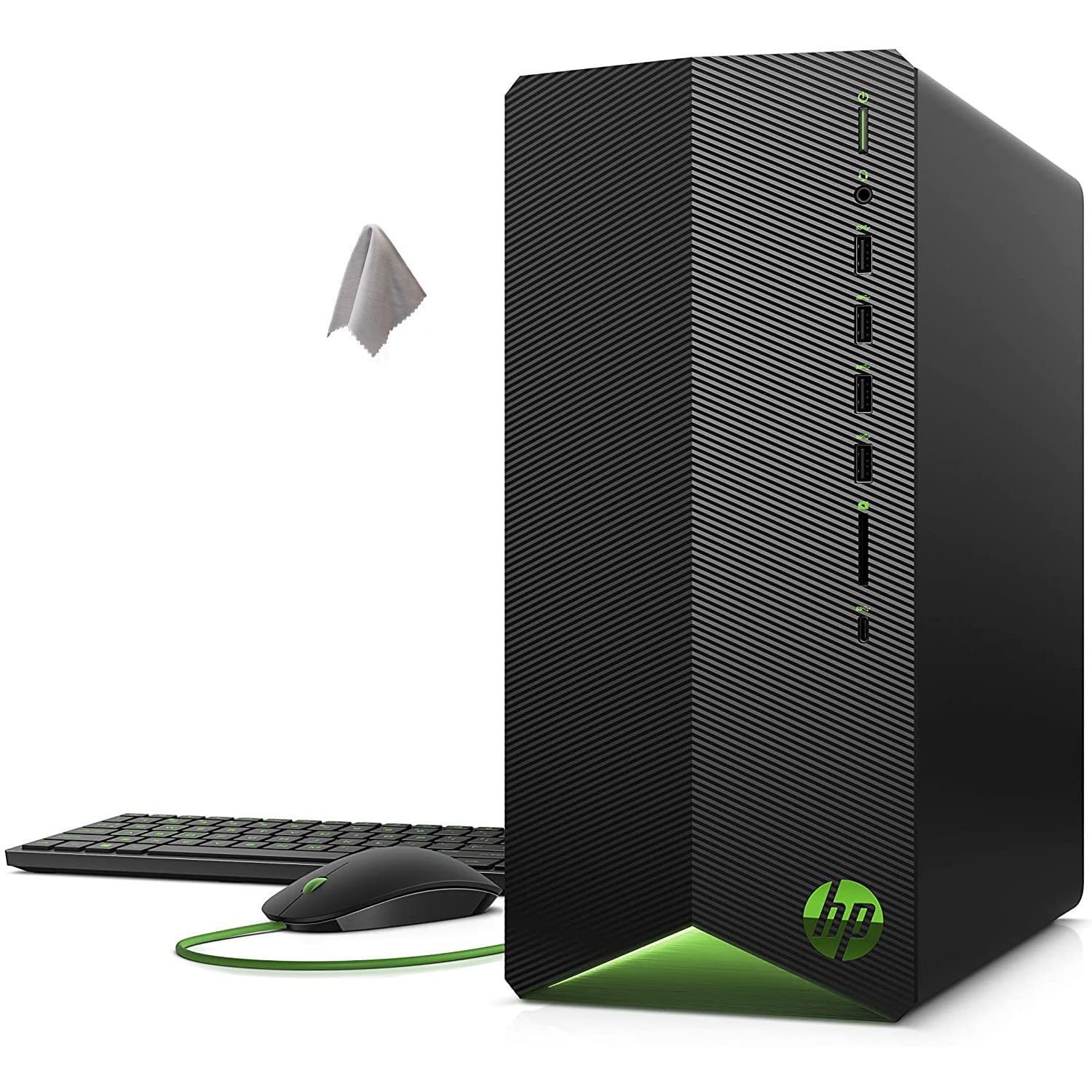 HP Pavilion Gaming Desktop PC, AMD Ryzen 7 5700G Processor, NVIDIA GeForce RTX 2060 Graphic, 32GB RAM, 1TB SSD + 1TB HDD, WiFi, Bluetooth, Windows 11 Pro,ARIMOOZ