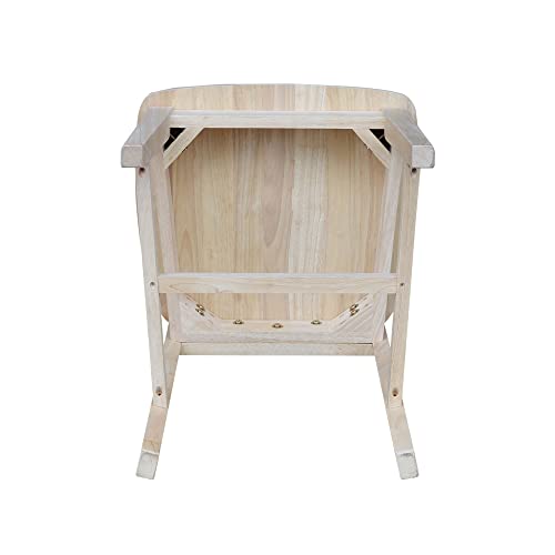Set of 2 Mission Side Chairs 39.2"H, Solid Parawood Kitchen Dining Furniture, Stylish Comfortable Chairs for Dining Room, Paint or Stain to Match Your Decor, Unfinished