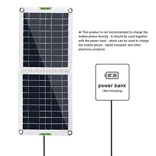 favourity-home Solar Power System Charger, Flexible Solar Panel 15W Monocrystalline Solar Panel Portable Power Backup Kit for RV, Boats, Roofs, Uneven Surfaces