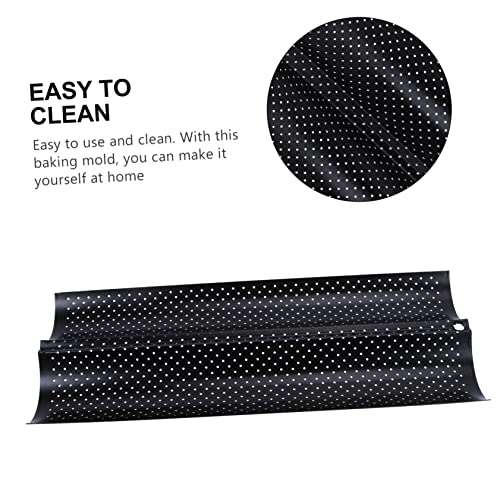 PACKOVE Mini Hot Dogs Mini Loaf Pans Italian Bread French Loaf Pan Oven Tray Kitchen Baking Tool Toast Box Mold Stick Rectangle Black Italy Mini Saucepan French Bread Rectangle Tray