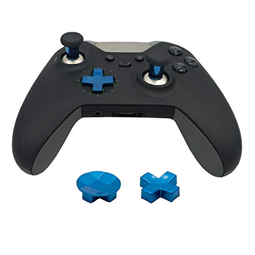 E-MODS GAMING 12 in 1 - Metal Mod 6 Swap Thumbsticks Joysticks, 4 Paddles & 2 Dpads with Open Tool for Xbox One Elite Controller -Model 1698(Blue)