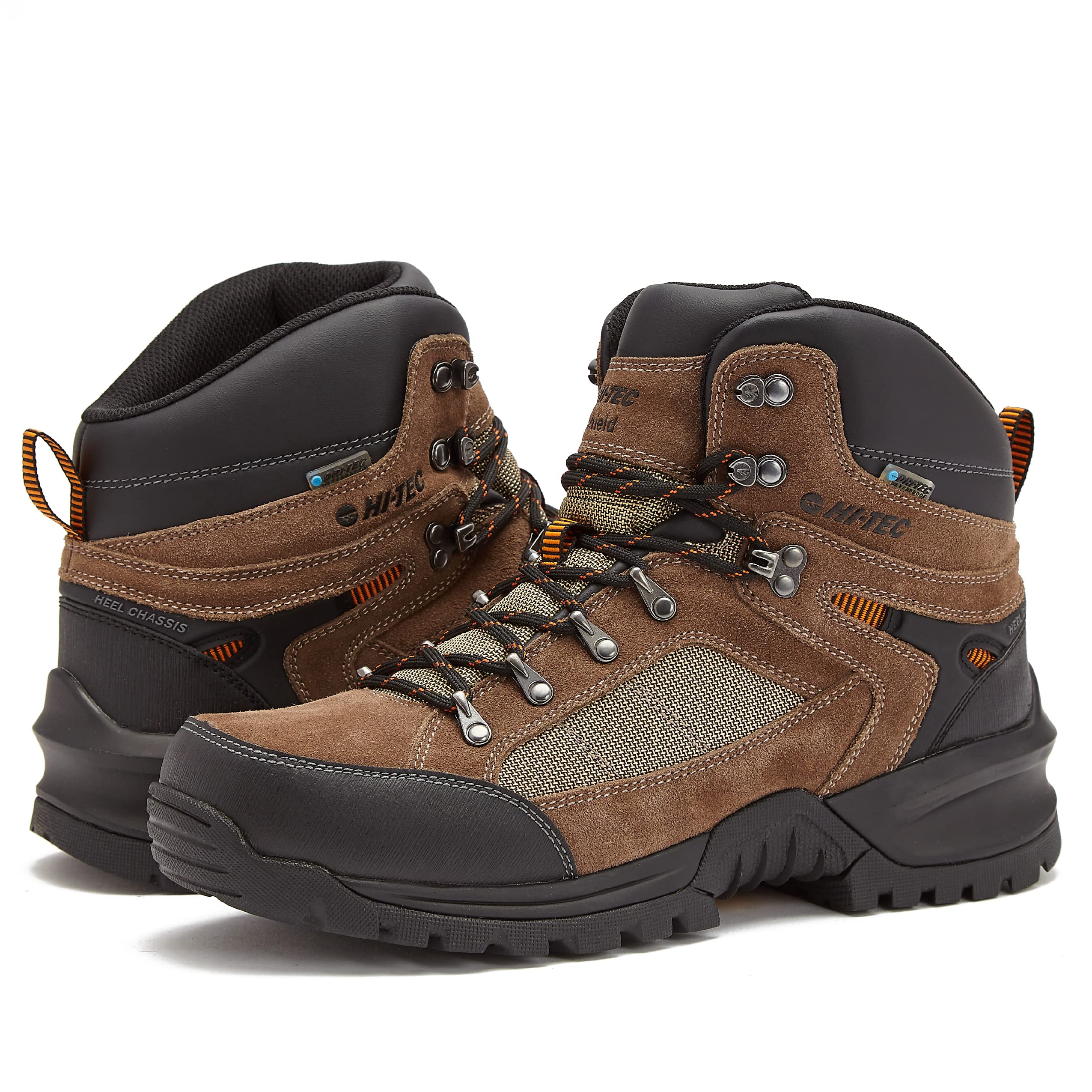 HI-TEC Inca WP Mid Waterproof Hiking Boots for Men, Lightweight Breathable Trail and Backpacking Shoes - Medium Brown Tan, 8.5 Medium
