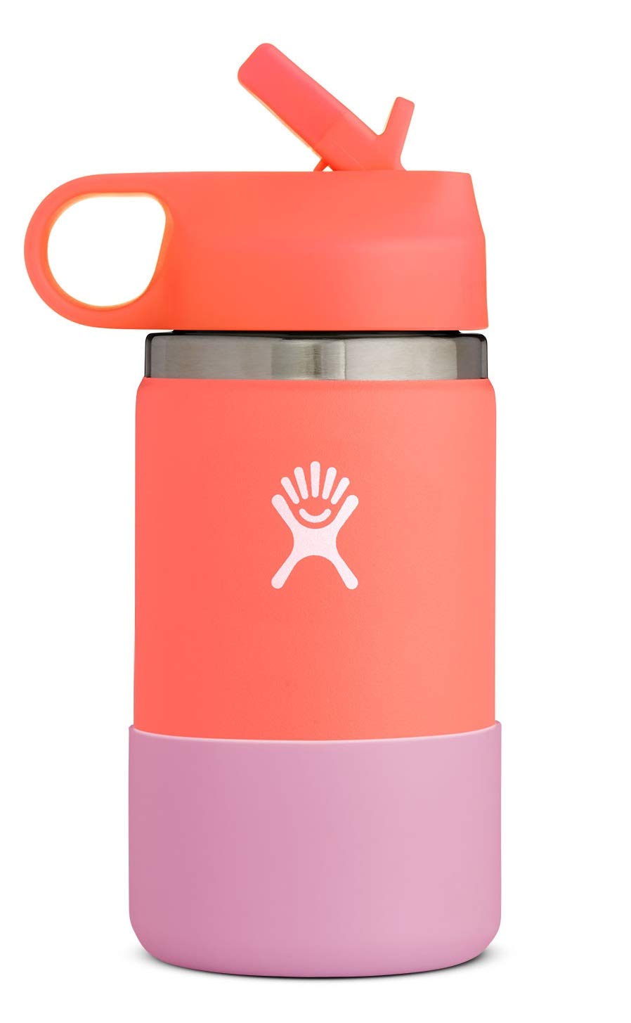 Hydro Flask 12 oz. Kids Wide Mouth Water Bottle with Straw Lid- Stainless Steel, Reusable, Vacuum Insulated