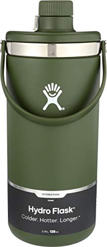 Hydro Flask 128 oz. Oasis Water Jug - Stainless Steel, Reusable, Vacuum Insulated - Leak Proof Cap, Olive