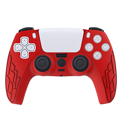 Game Rig PS5 Controller Cover - Dualsense Silicon Skin - Anti-Slip 100% Compatible Case - 360 Degree Gamepad Protector Red