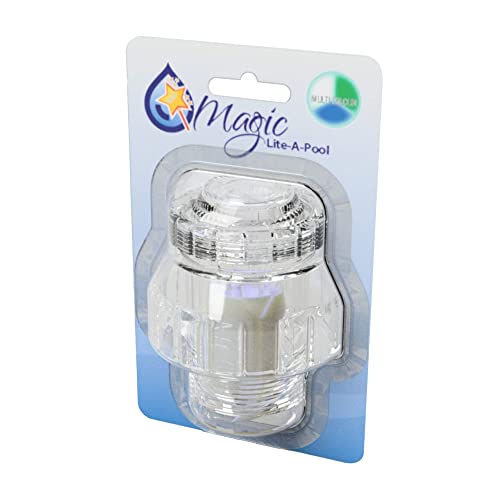 Magic Lite-A- Pool | New and Improved | Jet with LED Lights Provide Mood Pool Lighting w/o Batteries | Powered by Pool Jets | No Tools Req’d Simply Screw in & Replace Your Standard 1.5” Jet Return