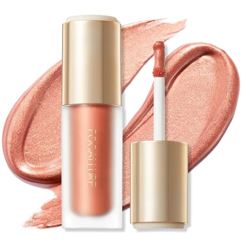 FOCALLURE Shimmer Liquid Highlighter, Smooth Cream Formula and Non-greasy Finish,Delivers a Natural Glow, Long Lasting Illuminator Highlighter Face Enhancing Makeup,Miracle Focus