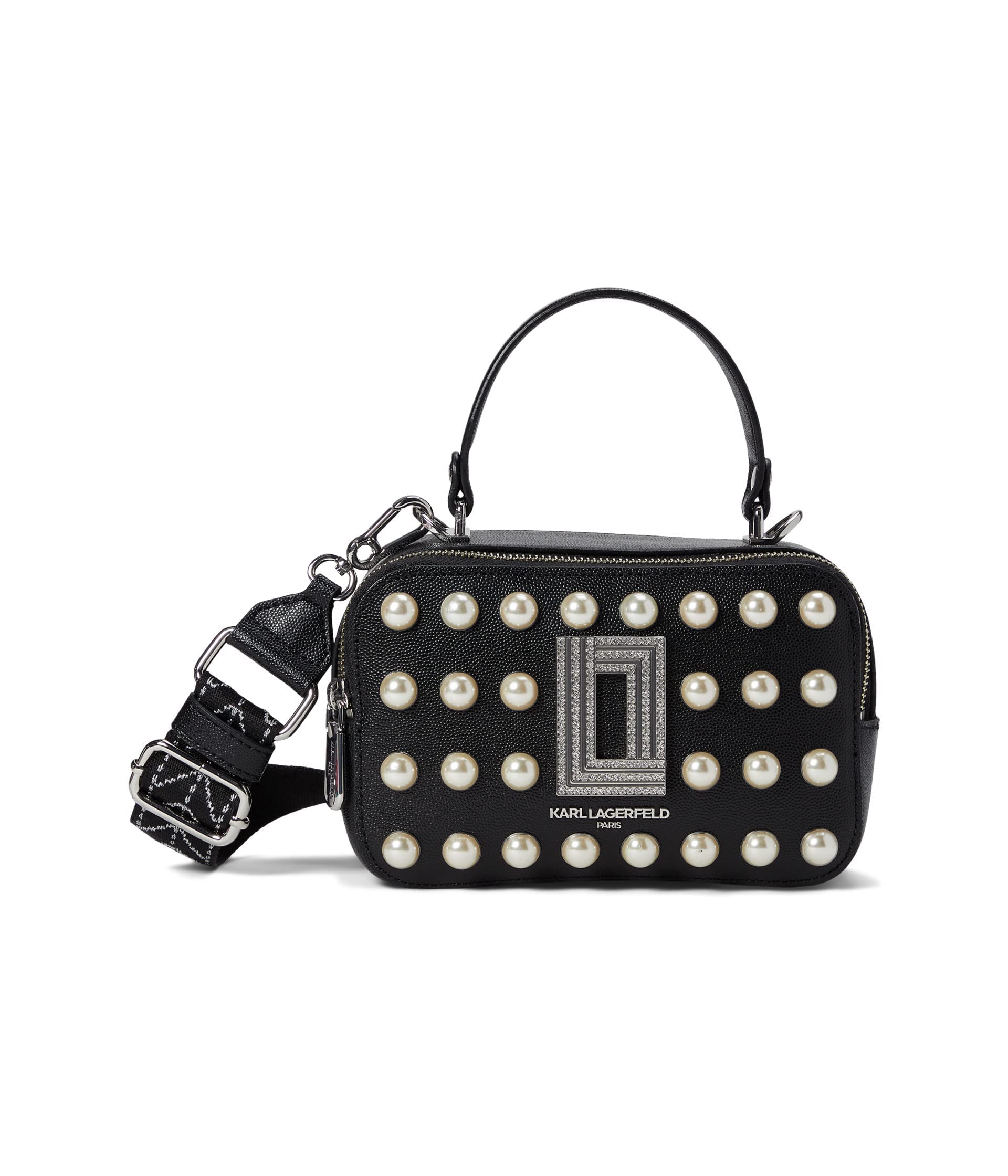 KARL LAGERFELD Paris Simone Crossbody Black/Pearl PROCESSING PROCESSING