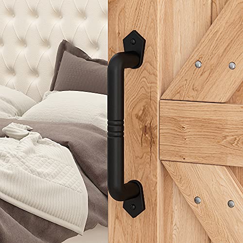 skysen Sliding Barn Door Handle Pull Black for Sliding Barn Door,Gate 9'' Black(607)