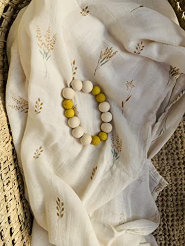 Leyl&Ari Muslin Swaddle Blanket | Receiving Blankets for Baby Boy Girl | Floral Swaddle Blanket (Wild Herbs)
