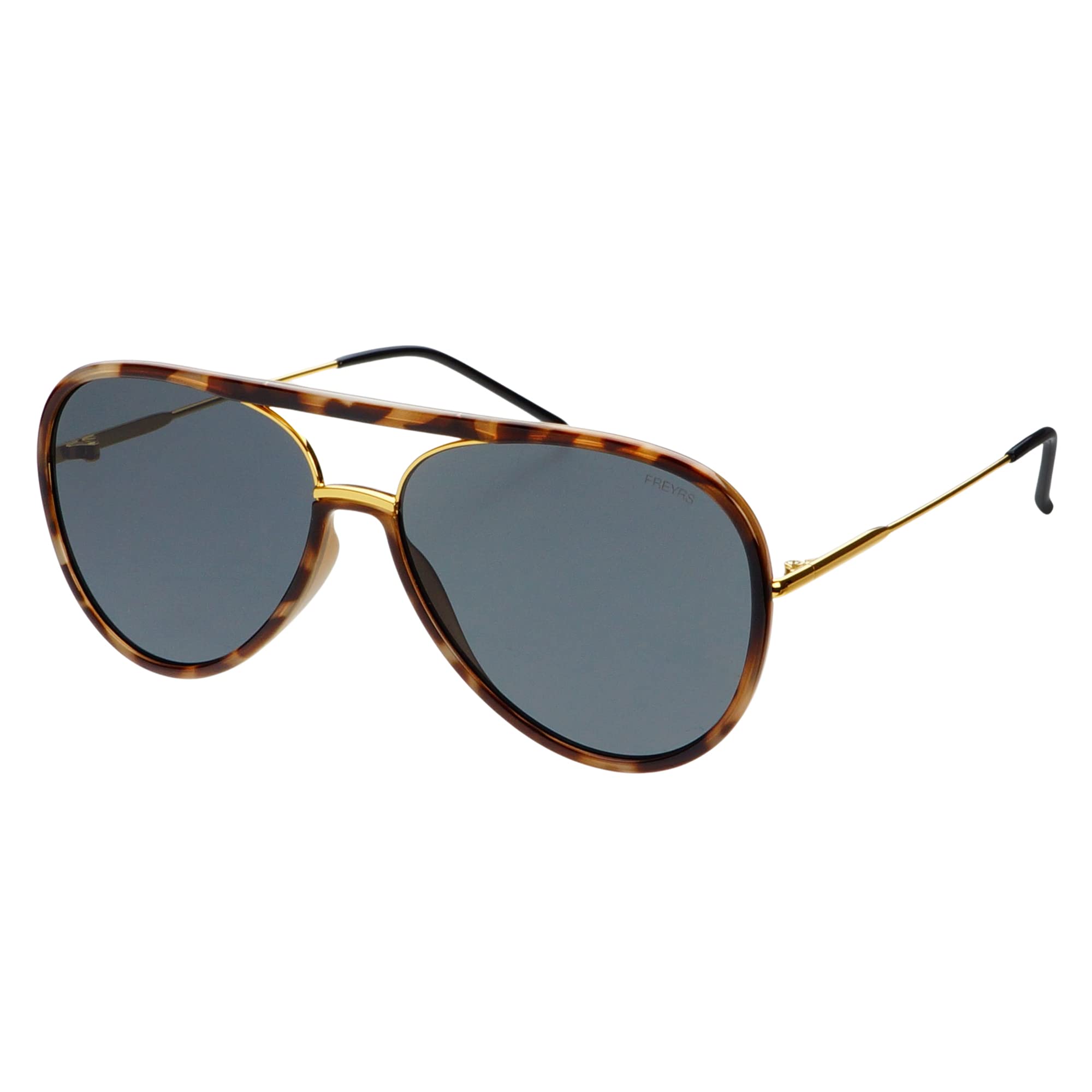 FREYRS Shay Designer Fashion Lightweight Aviator Sunglasses for Women Eyewear (Tortoise/Solid Gray)