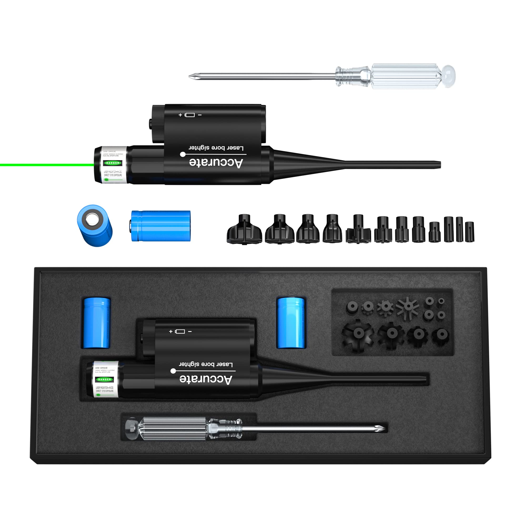 JulyTek Universal Green Laser Bore Sight Kit for .177 to 12GA Multiple Caliber Hunting, Barrel Laser Boresighter Kit for Zeroing Your Rifles Pistol's Scopes, Optics & Iron Sight