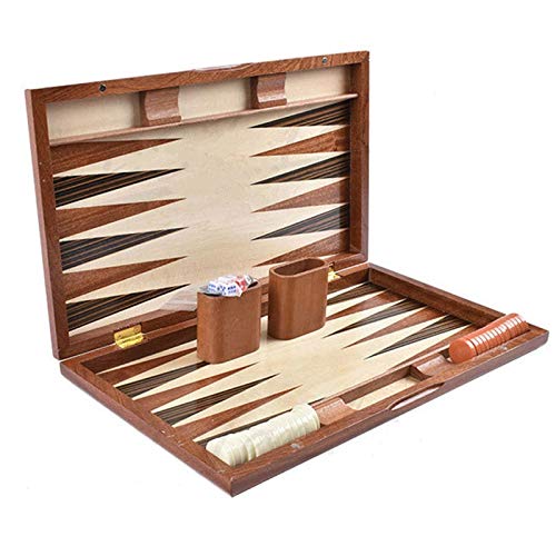 High Grade Backgammon Chess Travel Chess Set Fine Wooden Chessboard Classic Chess Game Plastic Chess Pieces (Color : E)