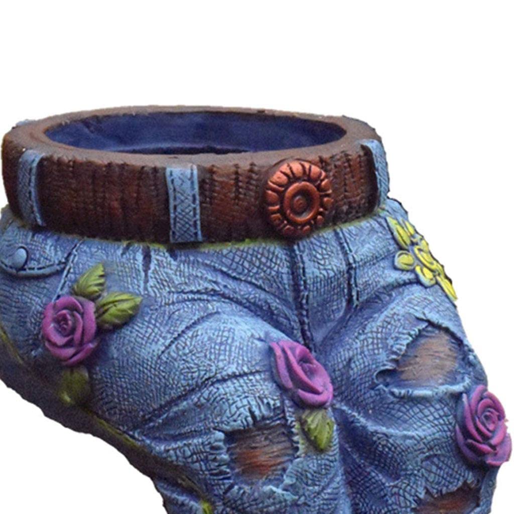 MagiDeal Resin Plant Pot, Pants Bonsai Planter Succulent Flowerpot Ornaments for Office Table Decoration