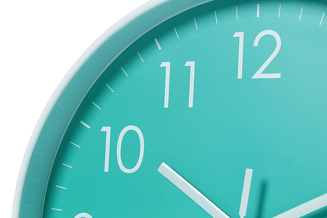 Epy Huts Modern Simple Wall Clock Indoor Non-Ticking Silent Sweep Movement Wall Clock for Office, Bathroom, Living room Decorative 10 Inch Teal