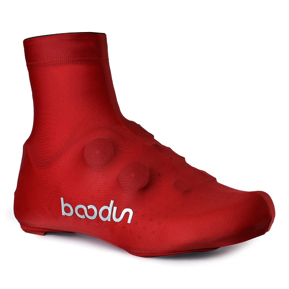 HANILI Cycling Shoe Covers, Bike Overshoes for Women Men, Dustproof Zippered Bicycle Overshoes for Men Women, Road Mountain Bike Booties-Red||XL