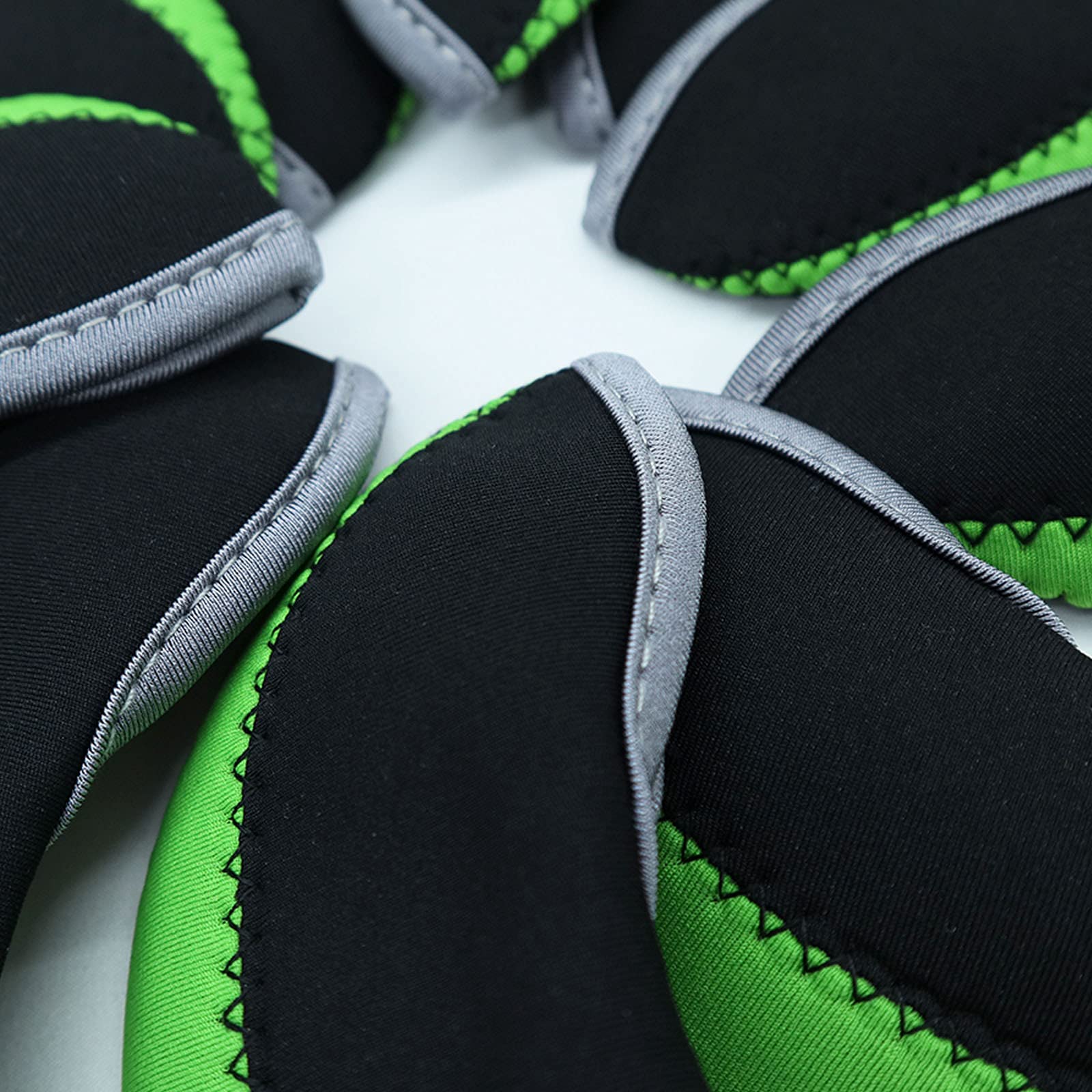 Golf Iron Head Covers Neoprene 12 Pack Irons Headcovers Set with Numbers Protector Cases for Men Women Fit All Brands (Black&Green)