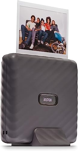 Fujifilm Instax Link Wide Smartphone Printer Mocha Grey + Fuji Instax Wide Instant Film Value Pack (20 Sheets) with Film Stickers, Frames Wireless Bluetooth Printer