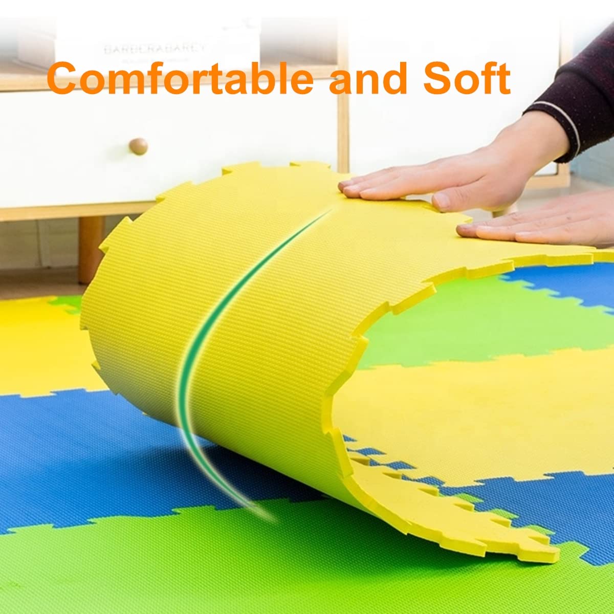 Foam Play Mat Soft EVA Foam Interlocking Floor Mats Children Yoga Exercise Puzzle Blocking Board 8 Colors and 16 Tiles