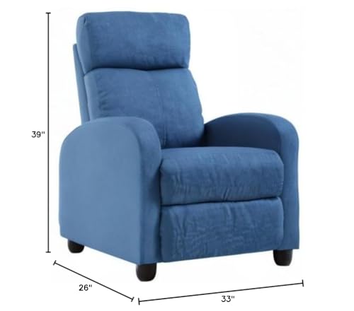 FDW Recliner Chair for Living Room Home Theater Seating Single Reclining Sofa Lounge with Padded Seat Backrest (Blue)