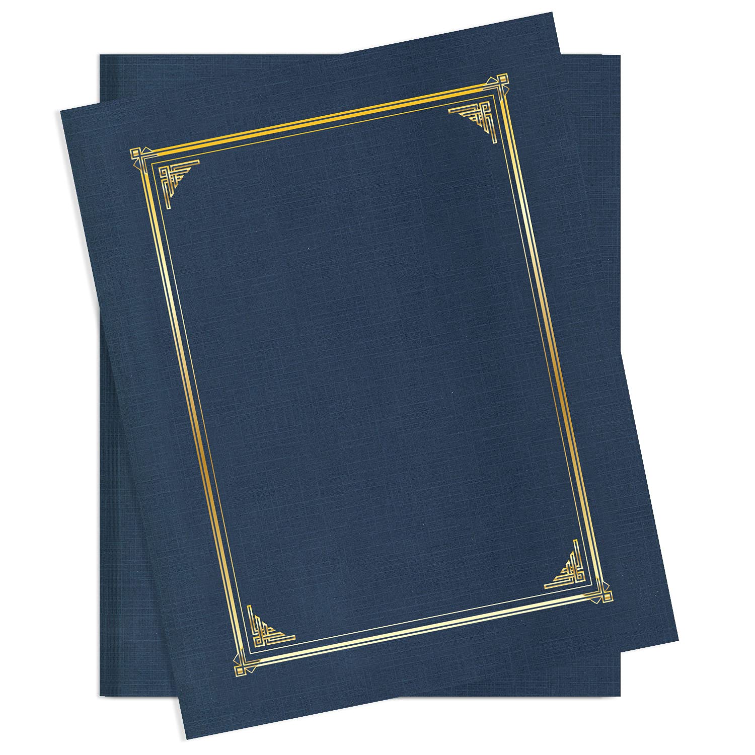 Geographics Classic Linen Document Covers, 12.5â x 9.75â, Navy Bue (25 Pack)