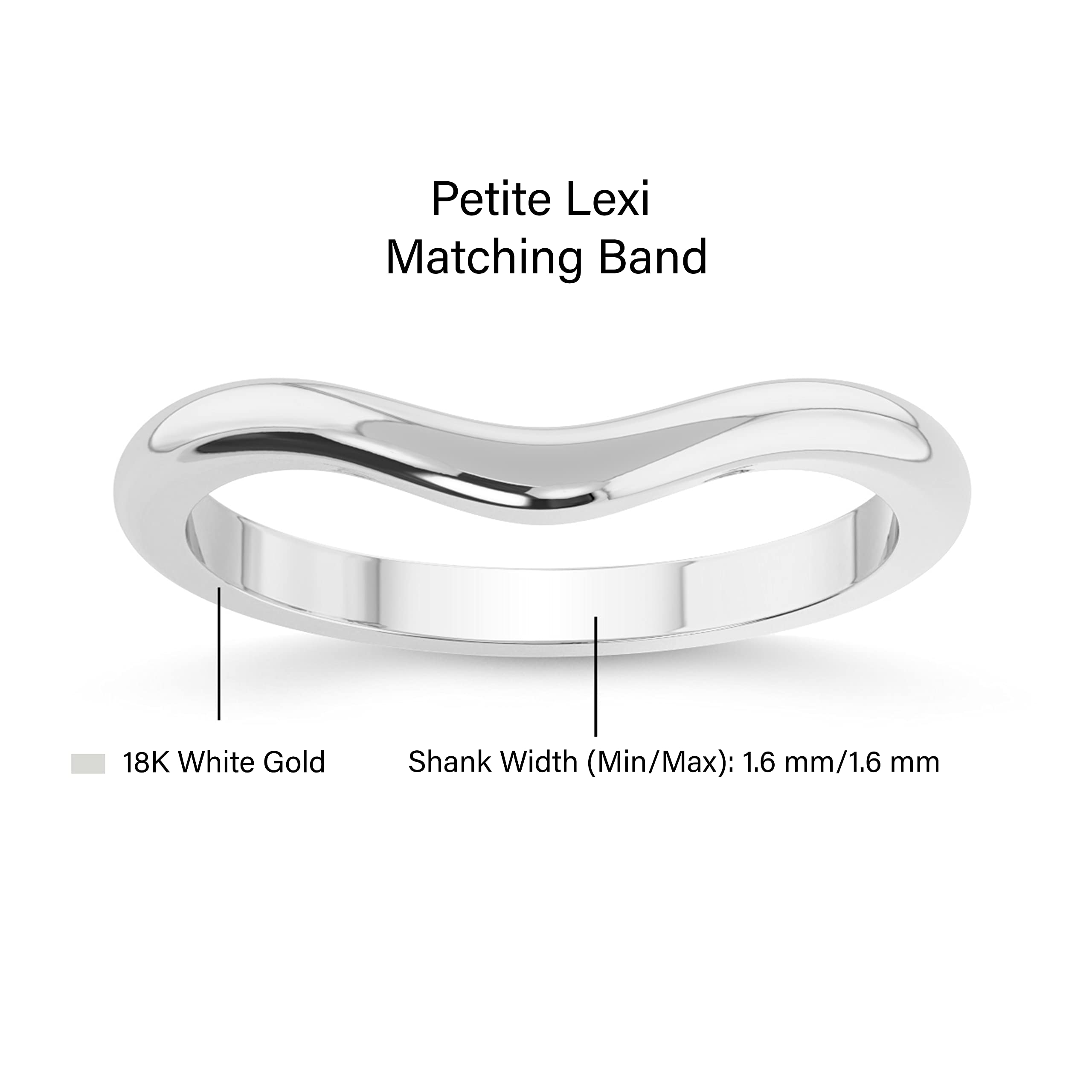 FRIENDLY DIAMONDS Petite Lexi Matching Band in 18K White Gold | Ring Size 7