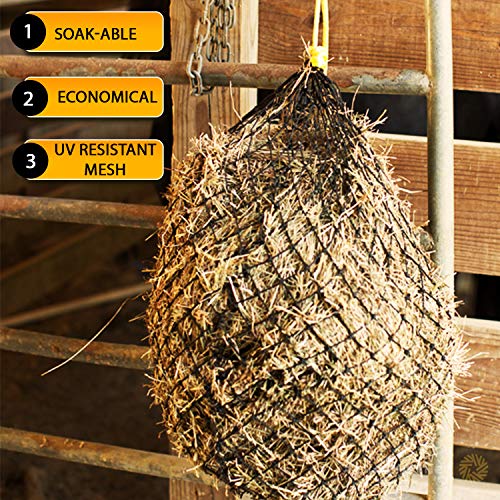 Texas Haynet - Small Hole Slow Feeder Hay Net - American Made Nylon Rope Haynet for Horses - Perfect for Trailering - Easily Holds 2 to 4 Flakes with 1.5โ Holes