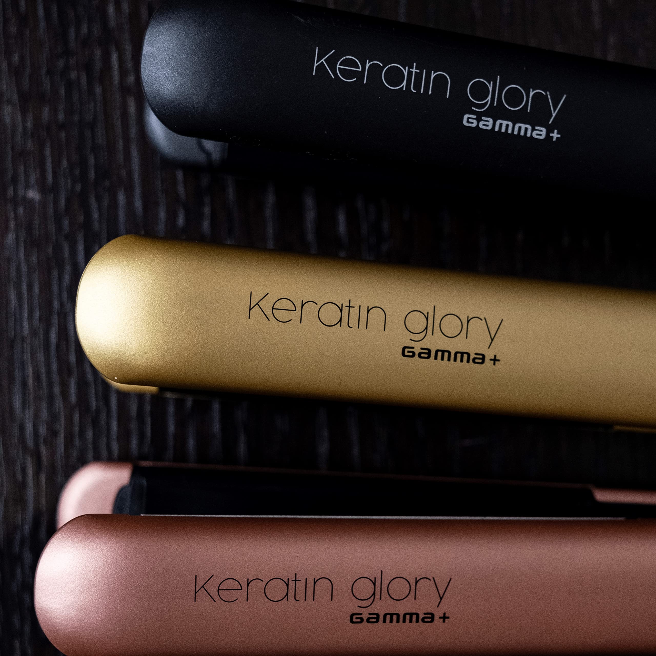 GAMMA+ Keratin Glory Hair Straightening Iron 6 Heat Settings Black