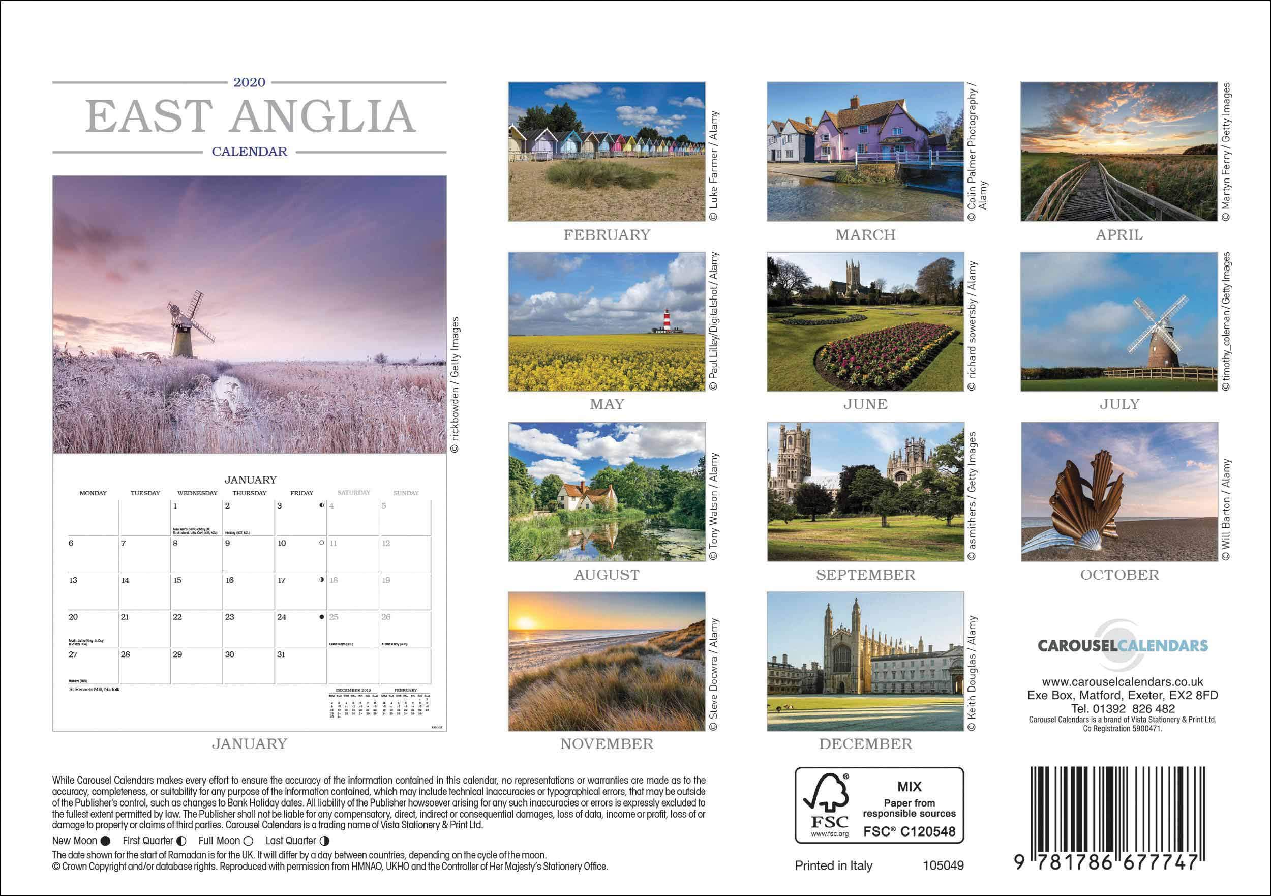East Anglia A5 Calendar 2020
