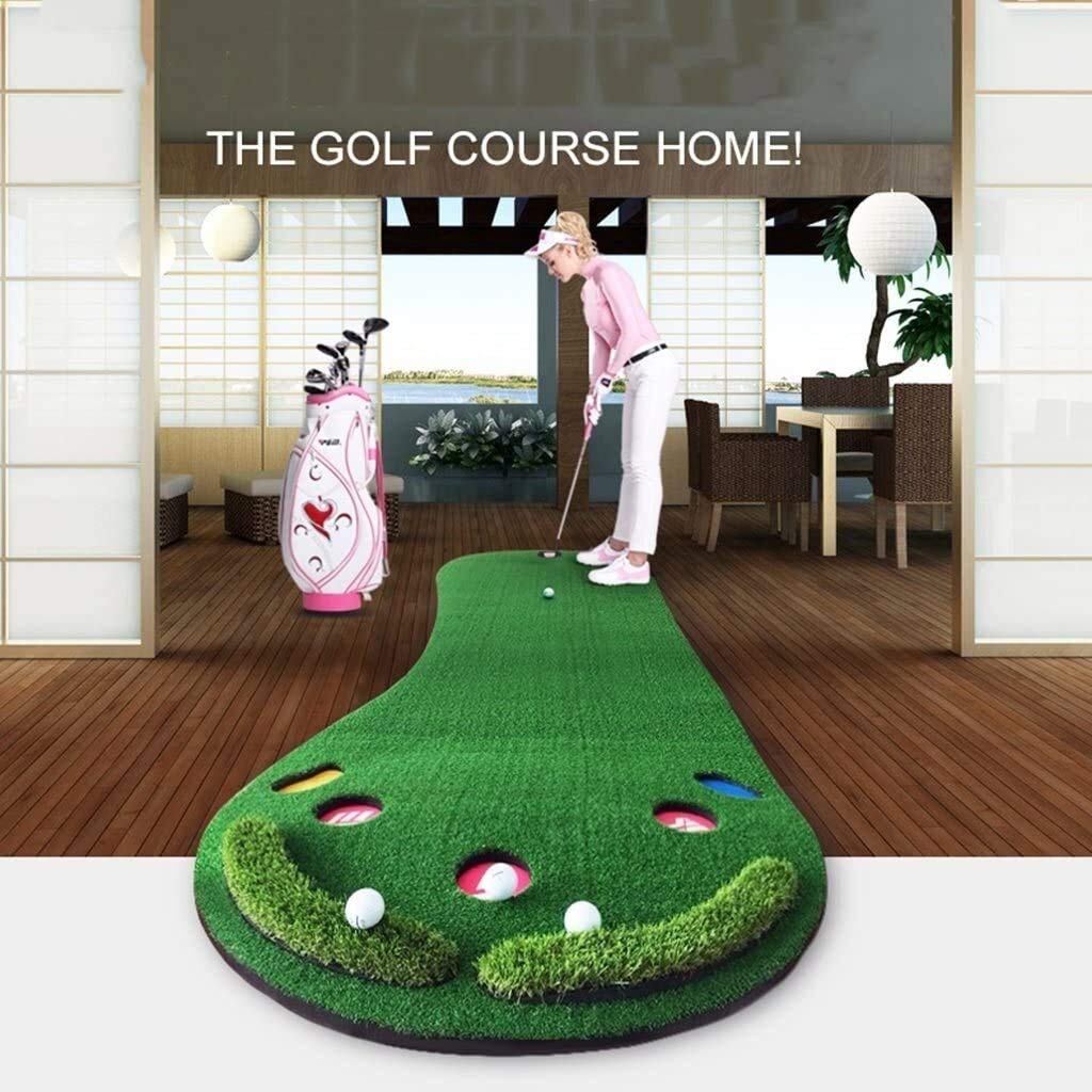 Golf Putter Mat Golf Training Equipment Family Golf Putting Mat Indoor Putting Trainer Set Garden Mini Green Office Golf Practice Mat