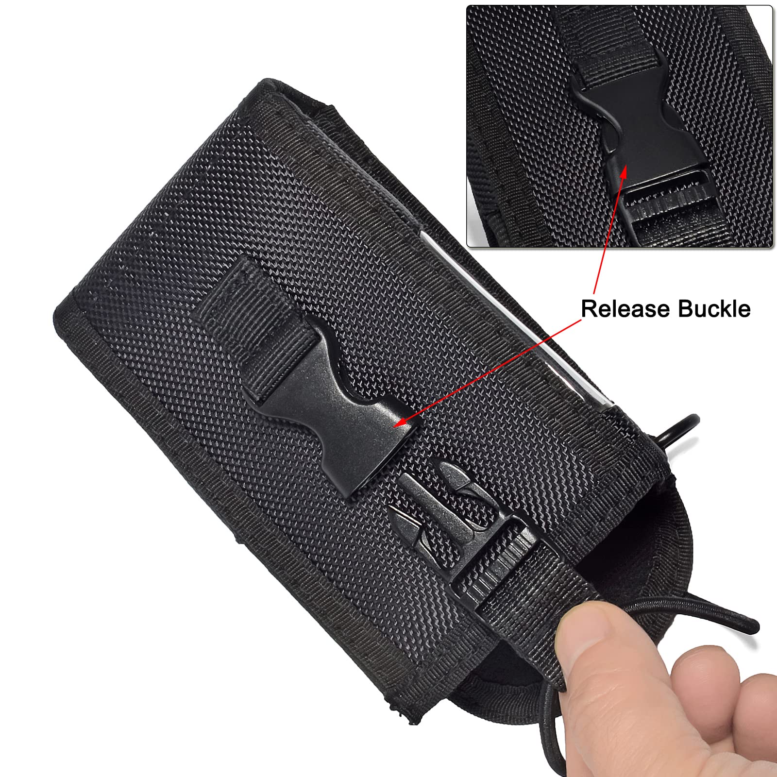 HYS Nylon Case with Belt Loop & D-Ring/Black Carrying Strap, Tactical Holster Walkie Talkie Pouch for MOTOROLA GP328 PRO5150 GP320 GP340 MTX960 Handheld Two Way Radio