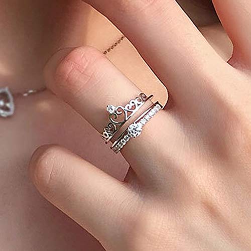 erDouckan Alloy Ring Solid Detachable Crown Detachable Crown Ladies Ring for Wedding - Platinum US 7 for Summer Spring Women Girl Fashion Ring