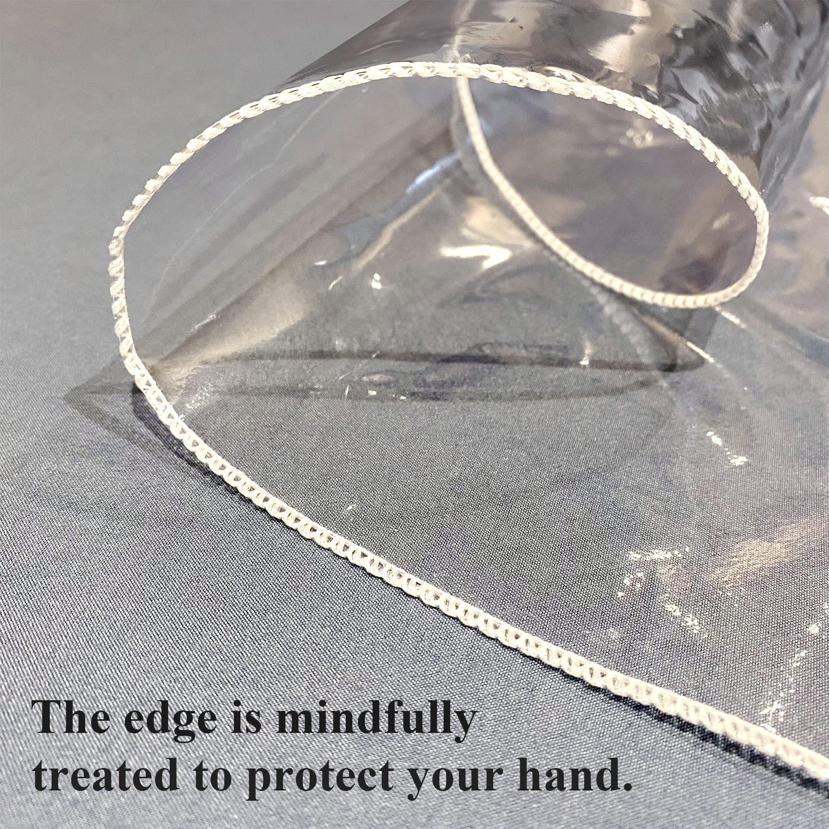 FeelingWarm Clear Table Protector - Clear Vinyl Table Cover - Protective Plastic Covering Transparent Tablecloth Waterproof 60" X 90" Oval