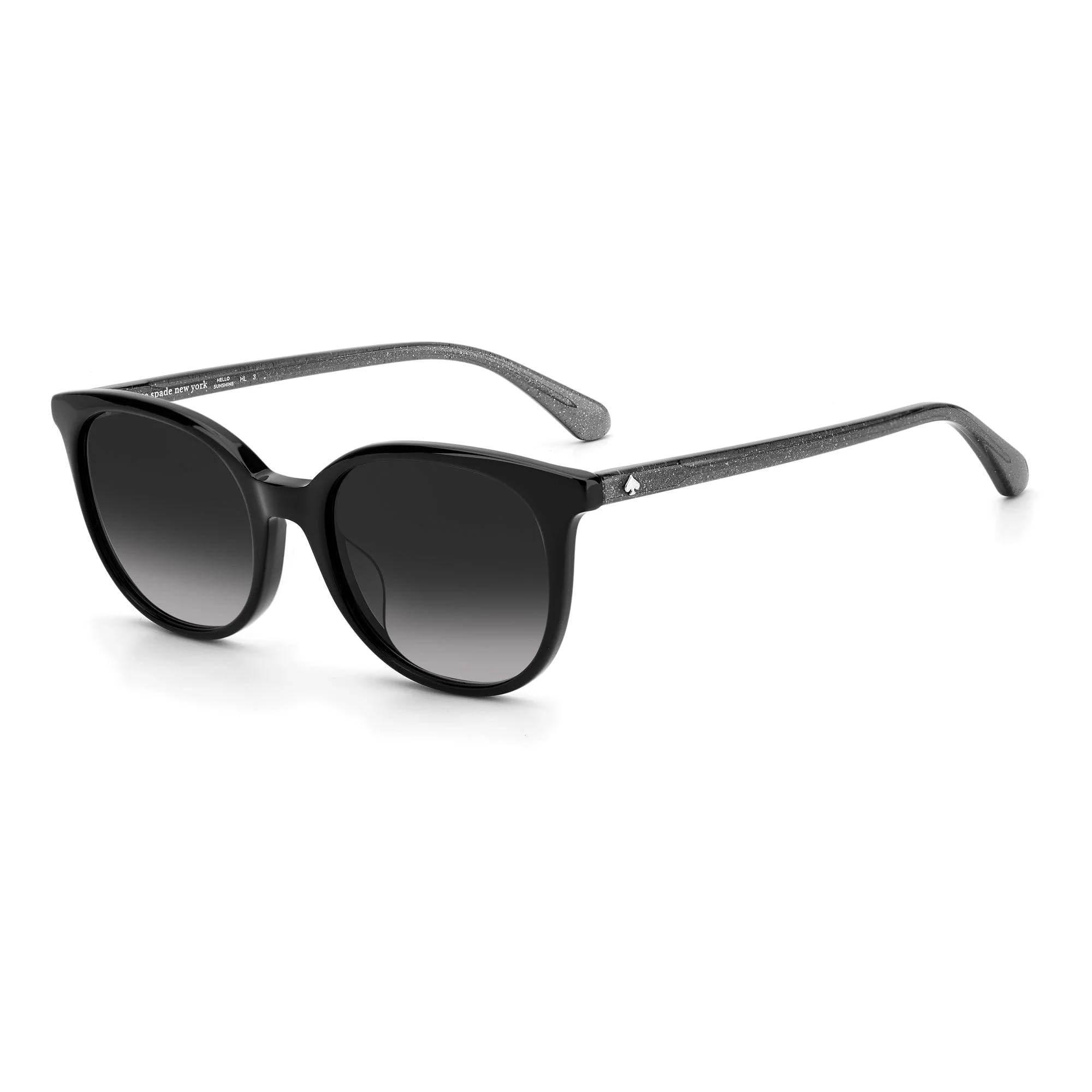 Kate Spade New York Women's Andria/S Round Sunglasses, Black/Gray Shaded, 51mm, 18mm