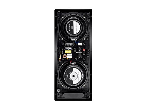 Monoprice 3-Way Carbon Fiber In-Wall Column Speaker - 6.5 Inch (Each) With Ribbon Tweeter, 8 Ohm Nominal Impedance, Magnetic Grille, 200 Watt Max, White - Amber Series