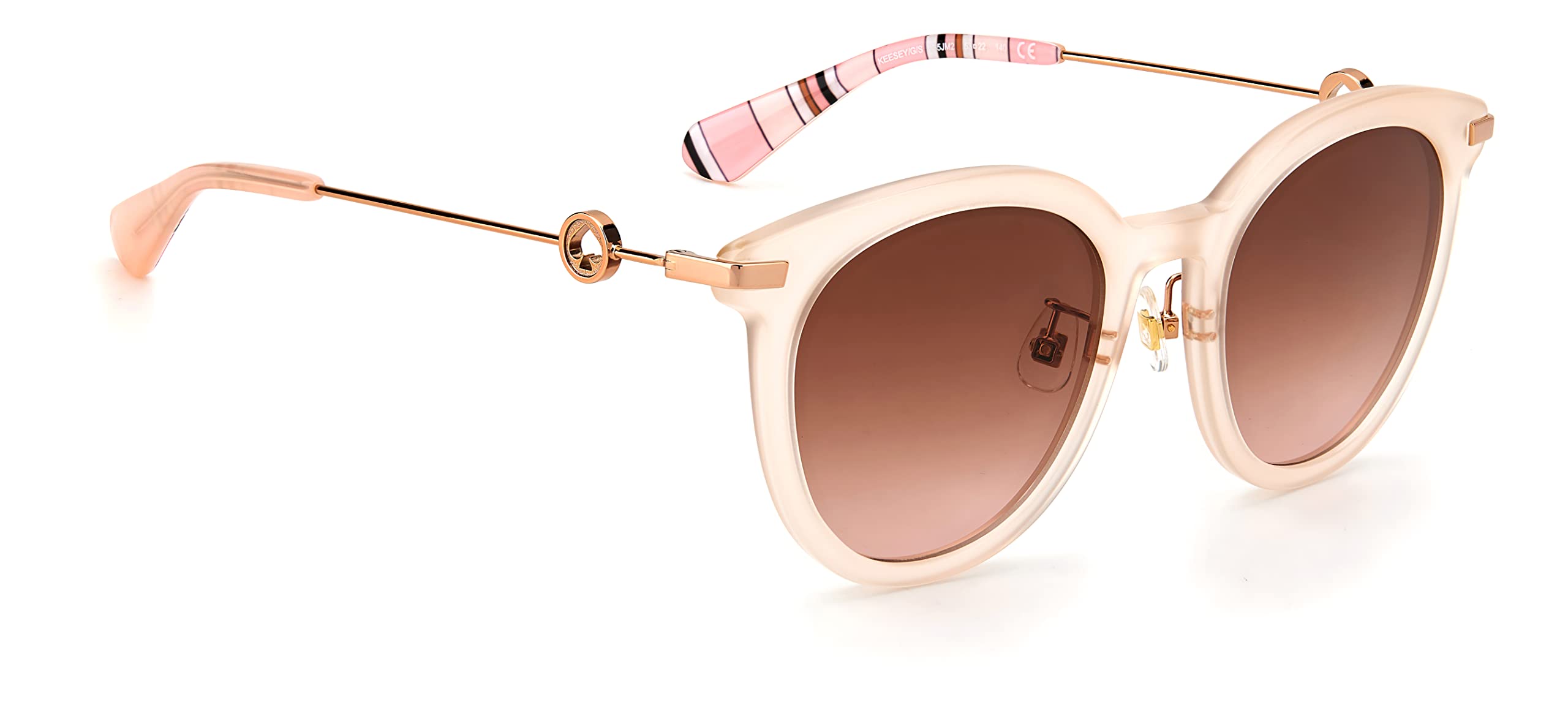 Kate Spade New York Women's Keesey/G/S Oval Sunglasses, Pink, 53mm, 22mm