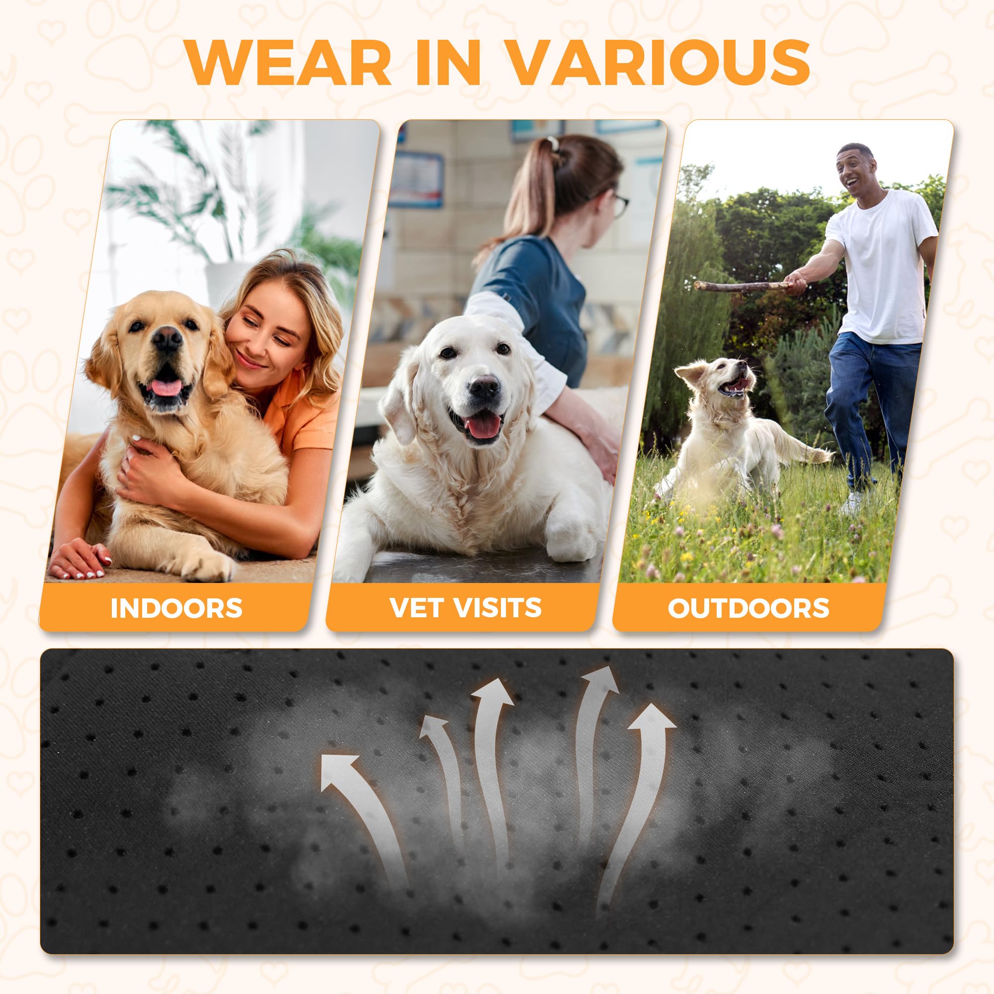 Moysoon Dog Anti-Licking Leg Sleeve,Rear Leg Protector to Stop Licking,Wound Protection Sleeve for Post-Surgery Recovery,Double Leg