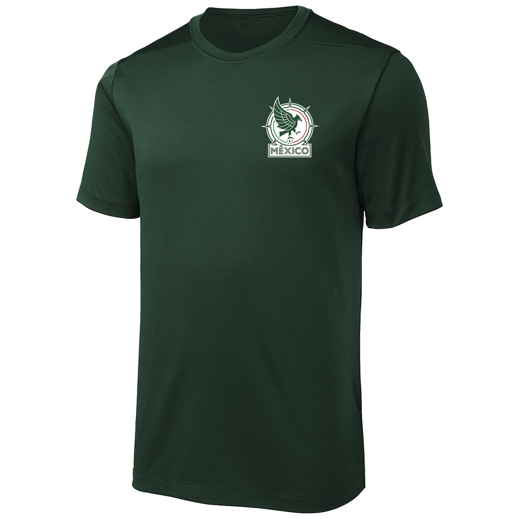 FSD Mexico Team Soccer World 100% Polyester Performance Moisture Wicking Sport Short Sleeve T-Shirt for Men, Women, Unisex Forest Green