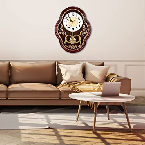 YEQKINIG Wall Clock 15 inch Large Silent Clock, Battery Powered, No Ticking Quartz Pendulum Clock,Wall Clock for Living Room Decor,Suitable for Bedroom、Bathroom、Farmhouse、Kitchen...