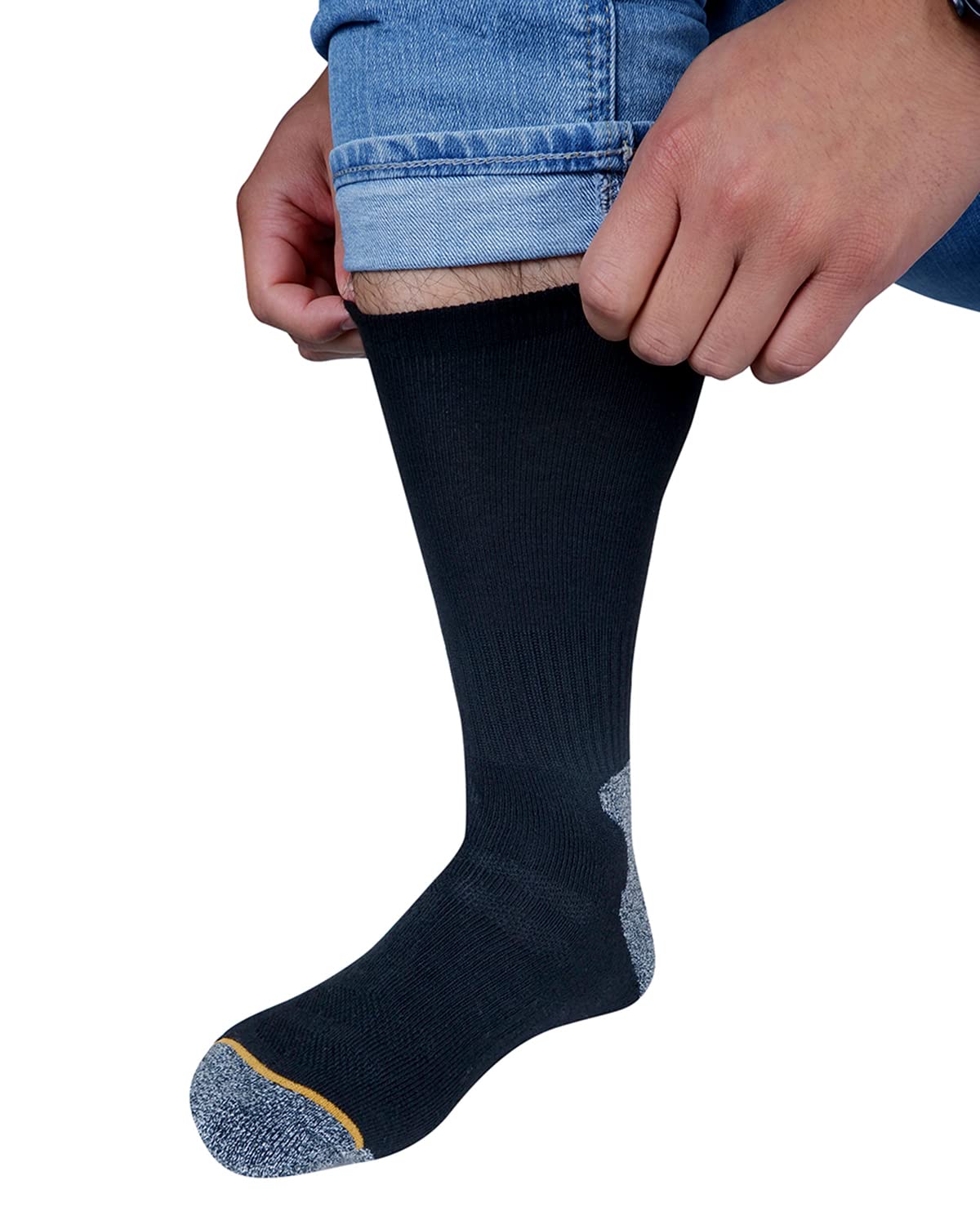 Foemo 6 Pairs of Performance Socks for Men - Versatile and Supportive, with Reinforced Heel and Toe (Black)