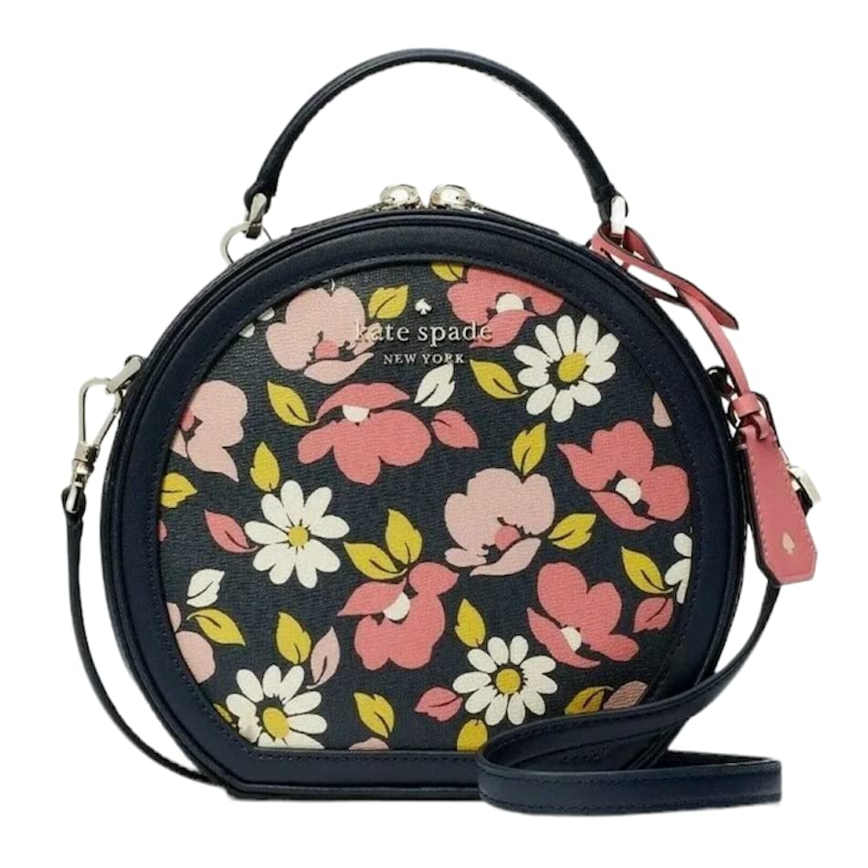 Kate Spade Traveler Road Trip Floral Print Round Crossbody Blue Multi