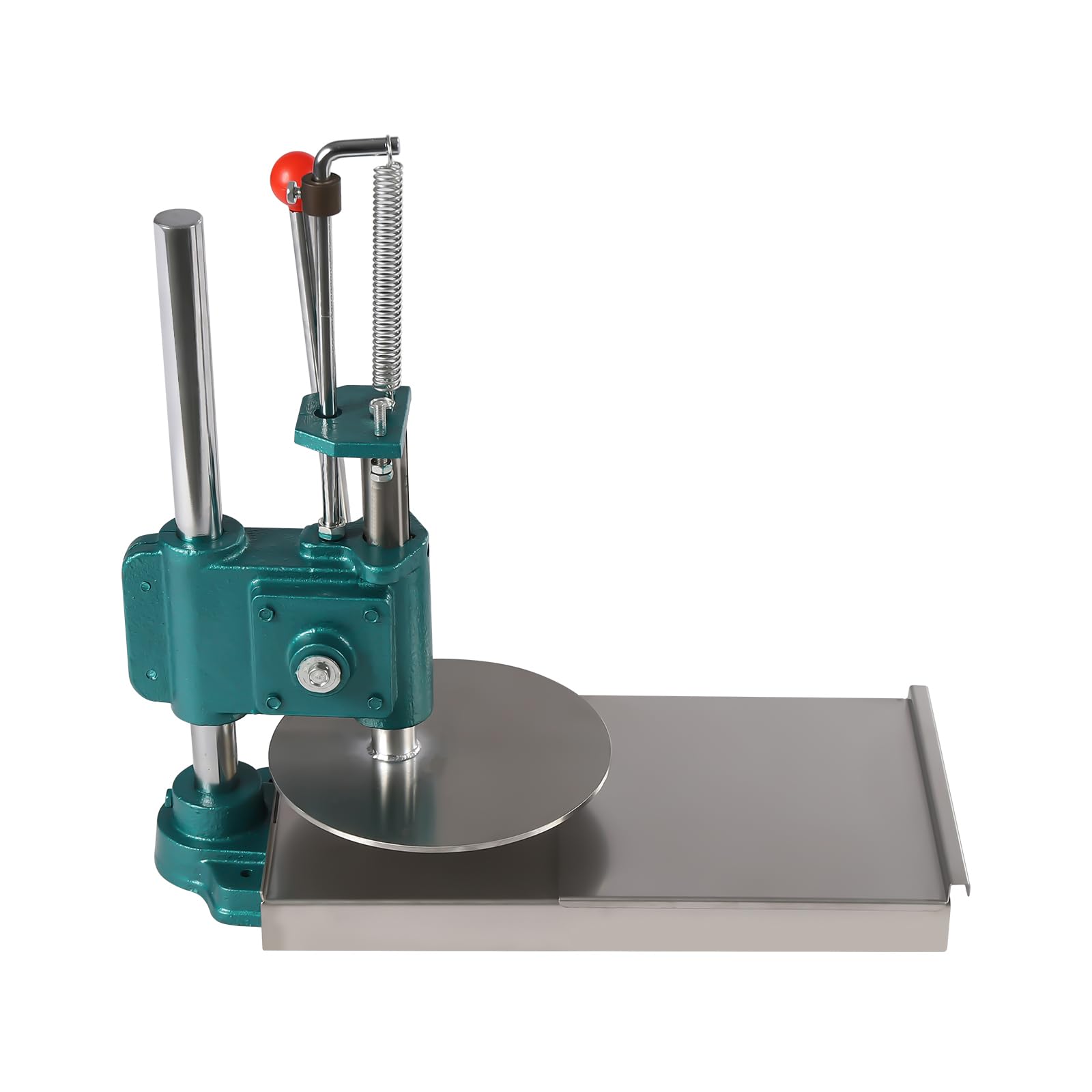 Pizza Dough Press Machine, Commercial Pizza Pastry Press Machine w/Dual Plates, Stainless-Steel Pizza Press w/ 0.2" Thick Disc, Kitchen Dough Pastry Manual Press Machine w/Cast Iron Base (9.5Inch)