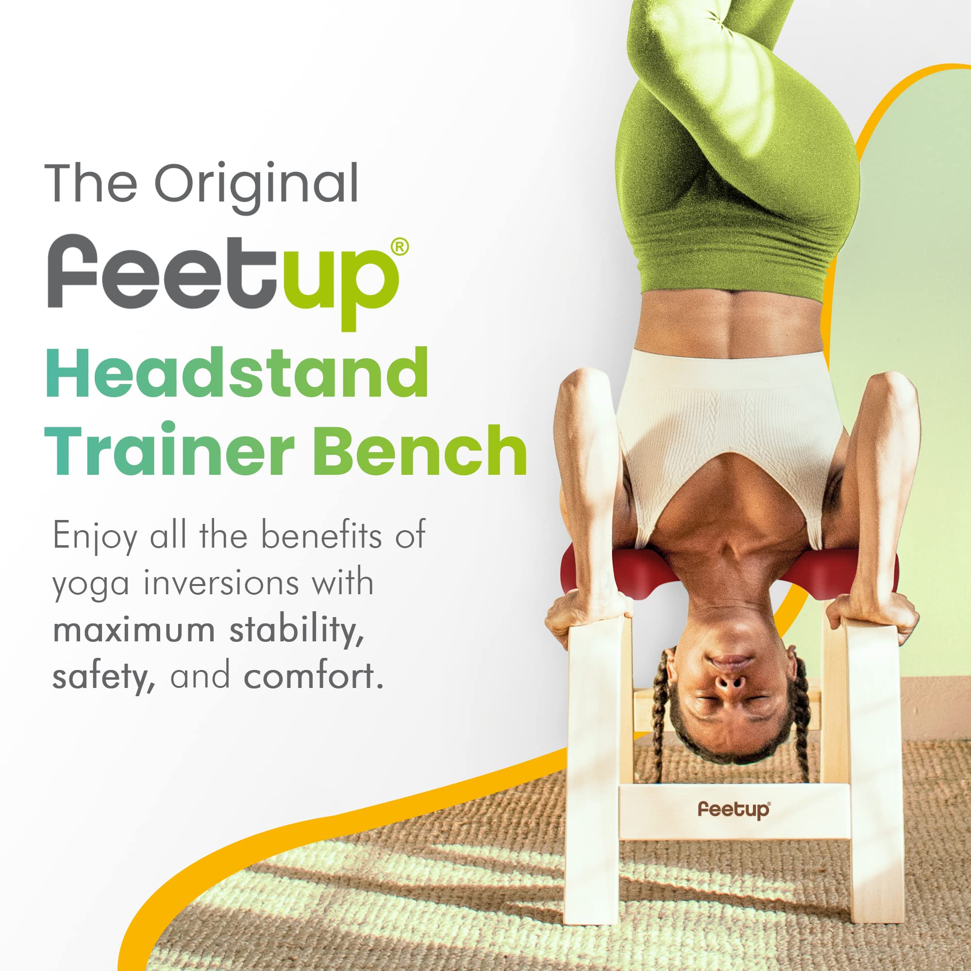 FeetUp Trainer (The Original) - Invert Safely & Easily. Get Fit. Relax. Turn Your Yoga Upside Down! (Classic, Red)