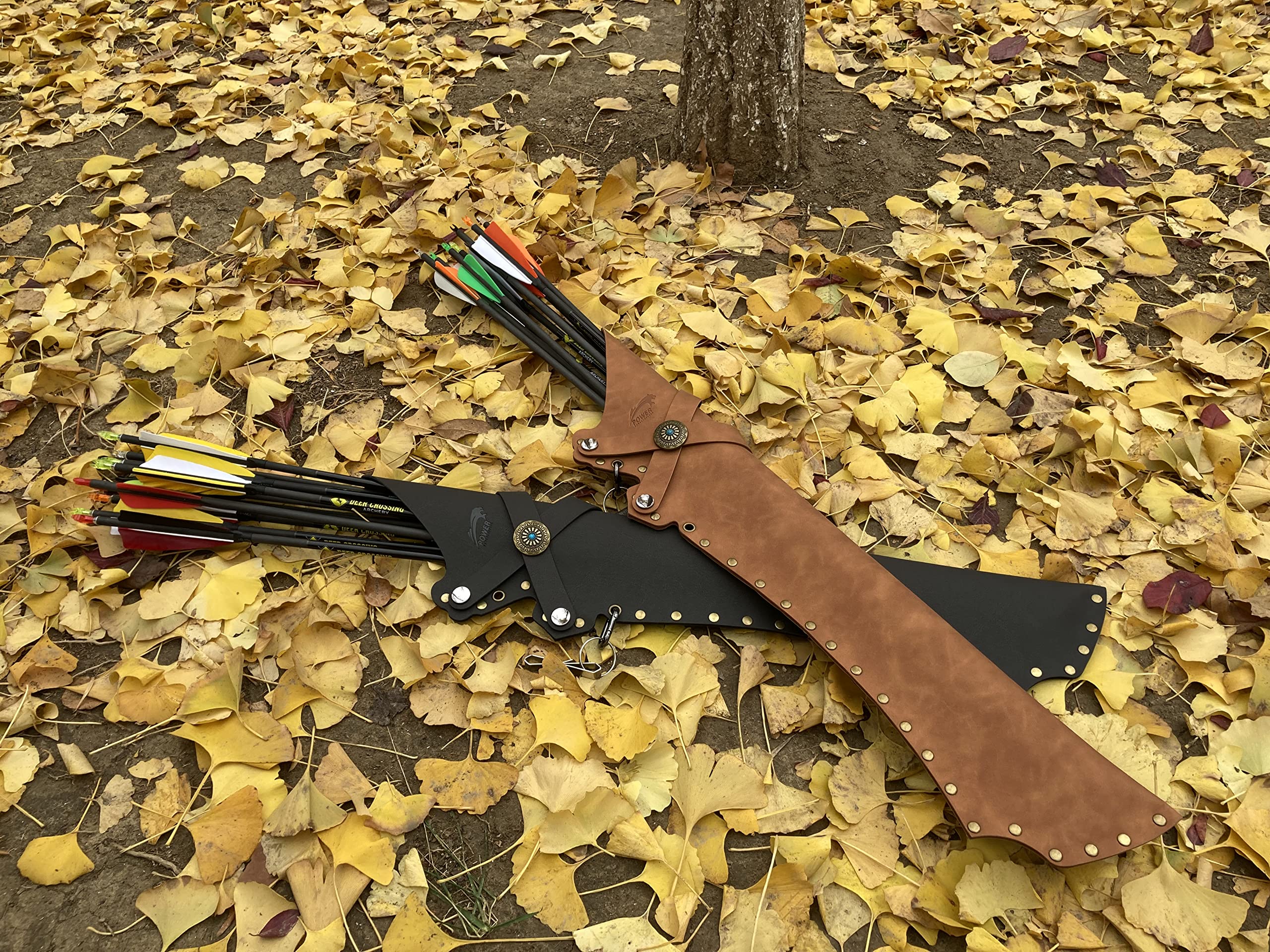 Gemilla Archery Arrow Quiver, Lightweight Arrow Holder, Vintage Design Quivers for Arrows Bow Hunting Targeting (Brown)