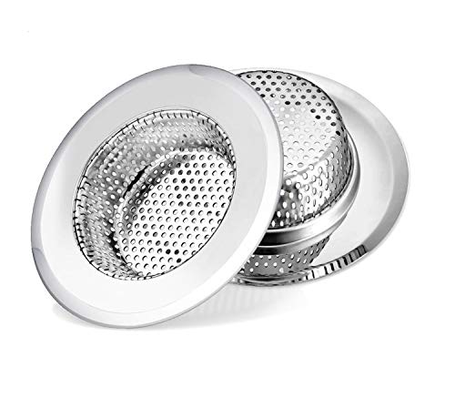 Iafand 2 Pack Stainless Steel Kitchen Sink Strainer Drain Plug Filter Strainer With Large Wide Rim 4.5" for Kitchen (4.5inch)